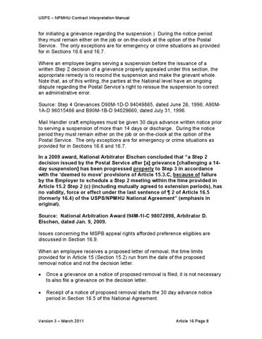 CONTRACT INTERPRETATION MANUAL (CIM) Version 3 by National Postal Mail ...