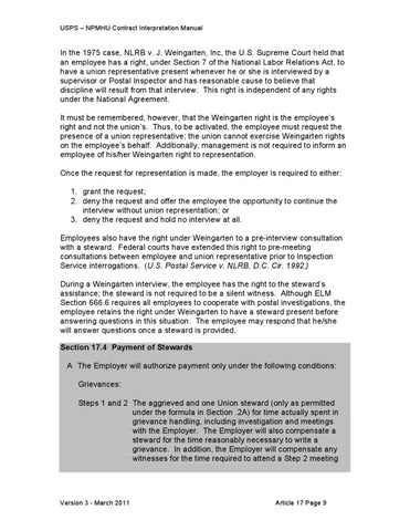 CONTRACT INTERPRETATION MANUAL (CIM) Version 3 by National Postal Mail ...