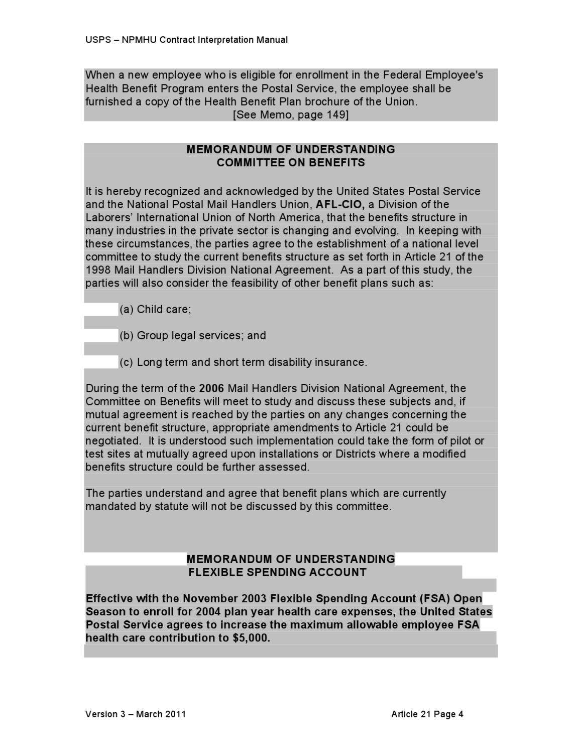 CONTRACT INTERPRETATION MANUAL (CIM) Version 3 by National Postal Mail ...