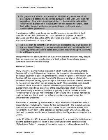 CONTRACT INTERPRETATION MANUAL (CIM) Version 3 by National Postal Mail ...