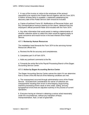 CONTRACT INTERPRETATION MANUAL (CIM) Version 3 by National Postal Mail ...