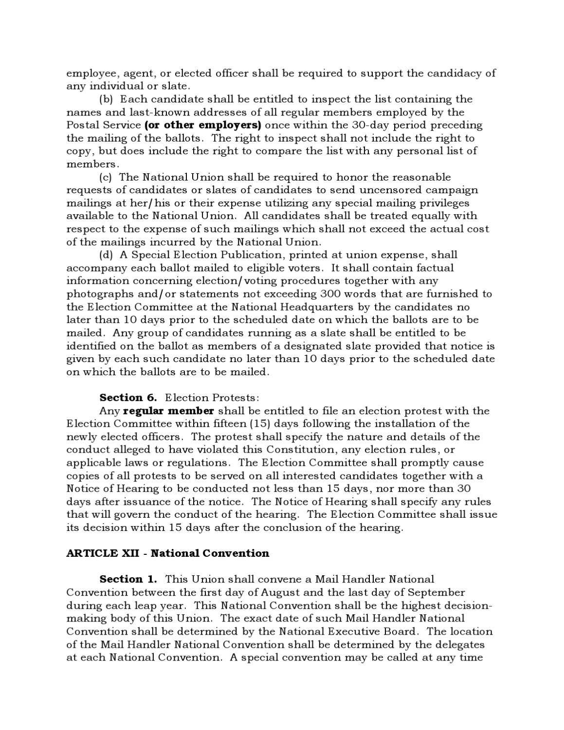 NPMHU National Constitution by National Postal Mail Handlers Union - Issuu