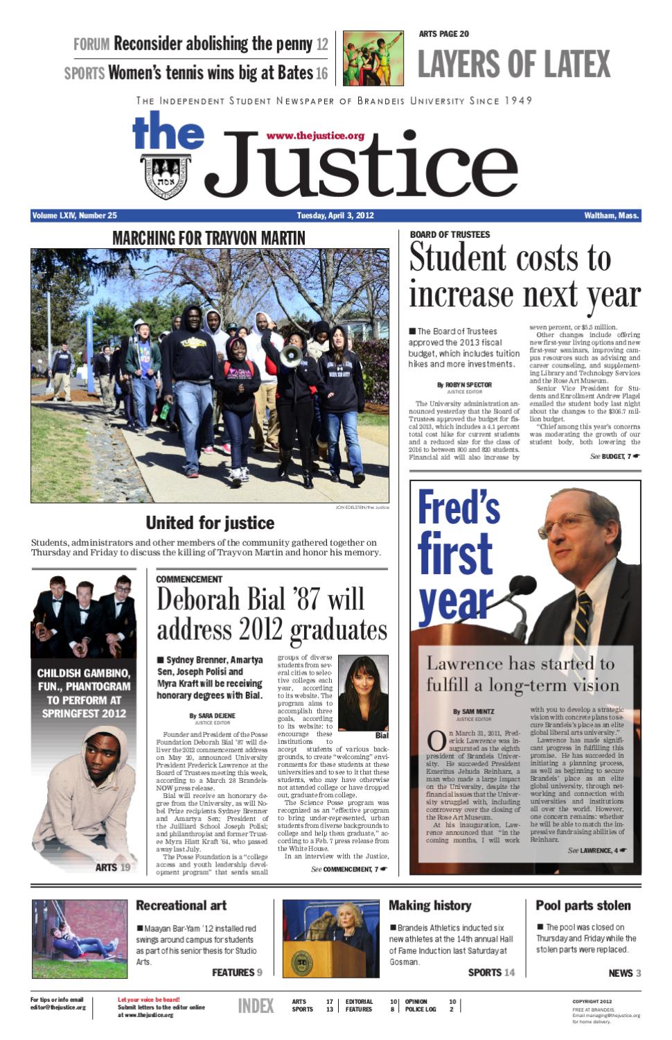 The Justice, April 3, 2012 issue by The Justice - Issuu