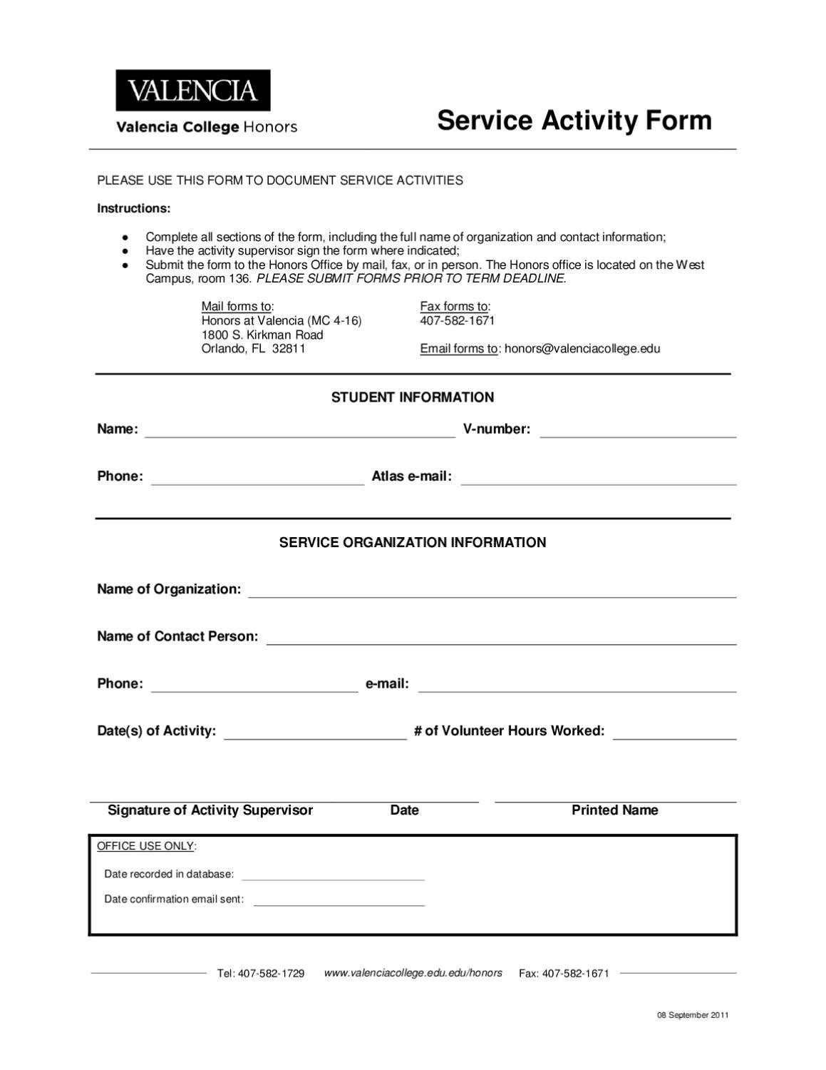 /ServiceActivitiesForm by Valencia College - Issuu