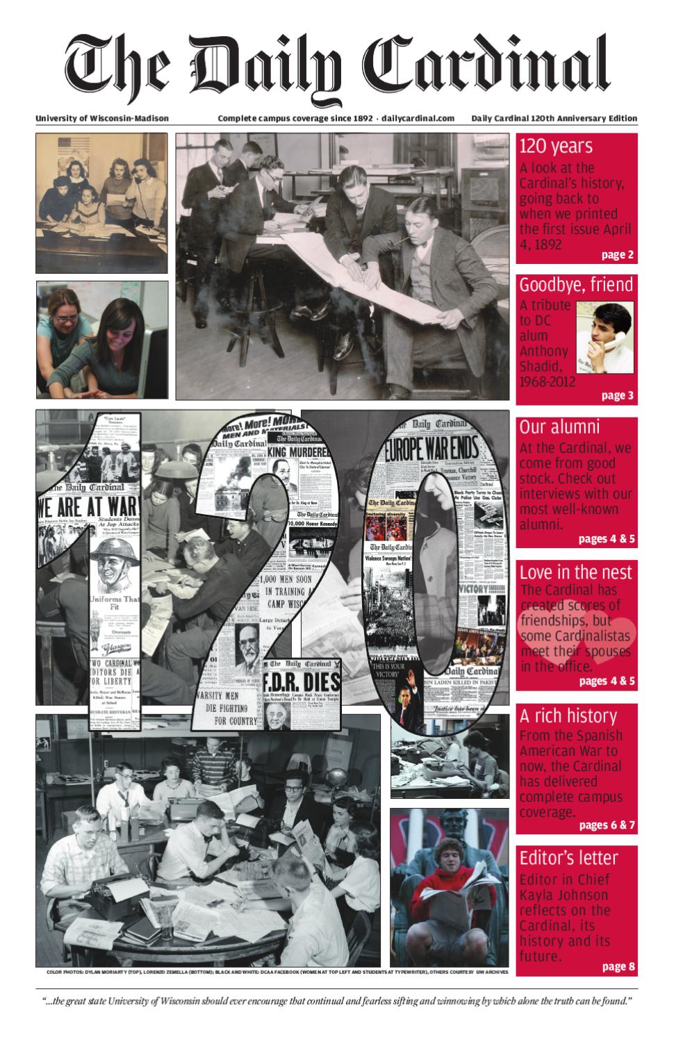 The Daily Cardinal 120th Anniversary Edition by The Daily Cardinal - Issuu