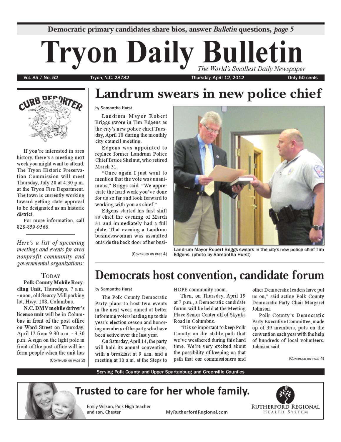 04-12-12 Daily Bulletin by Tryon Daily Bulletin - Issuu