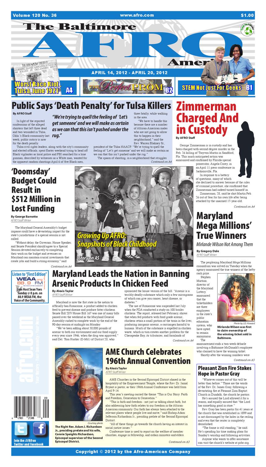 Baltimore City Afro-American Newspaper, April 14, 2012 by The AFRO ...