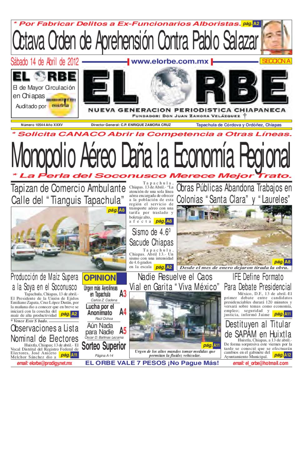 ABRIL 14 DE 2012 by El Orbe - Issuu