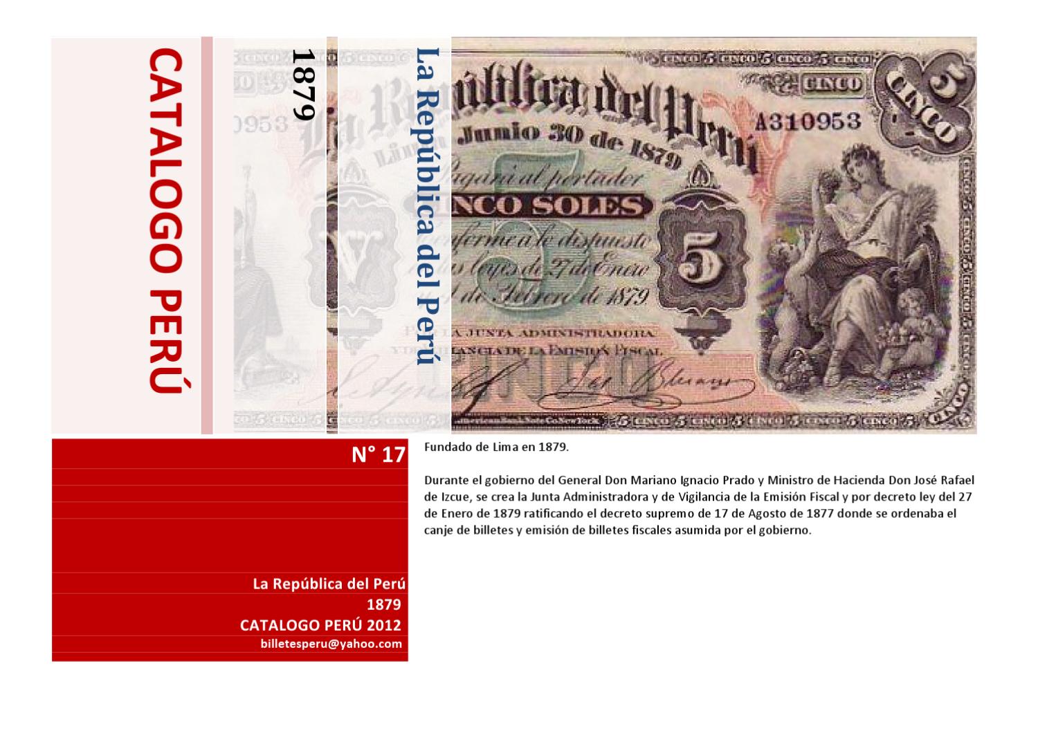 Catalogo de Billetes La Republica del Peru by César Corrales López ...