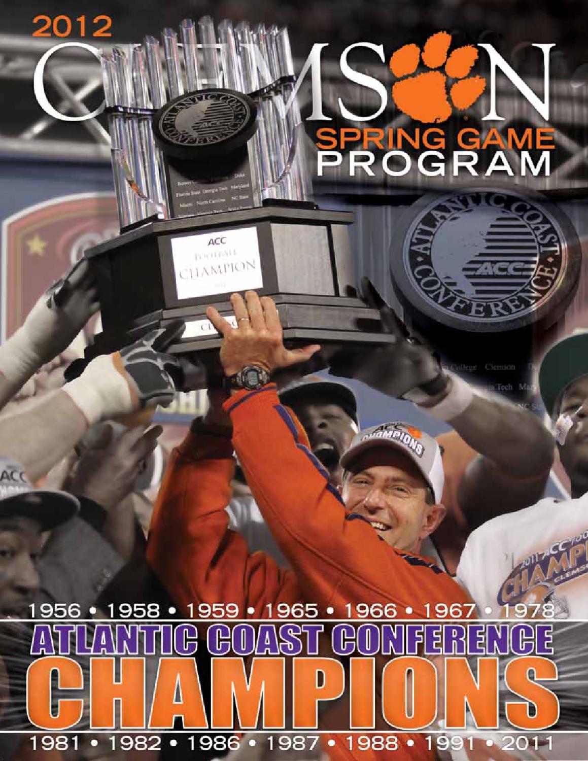 2012 Clemson Football Spring Program by Clemson Tigers - Issuu