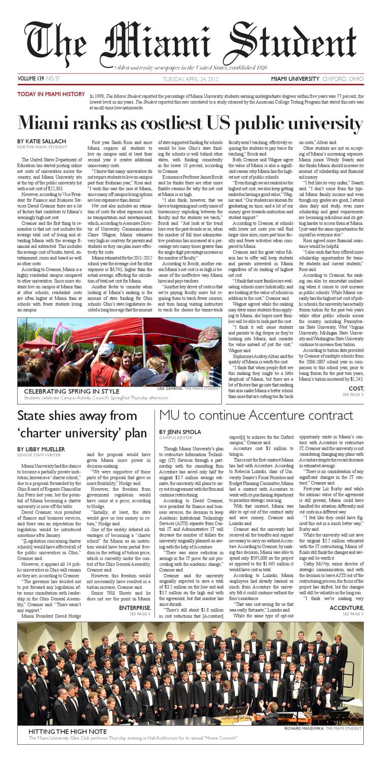 April 24, 2012 | The Miami Student by The Miami Student - Issuu