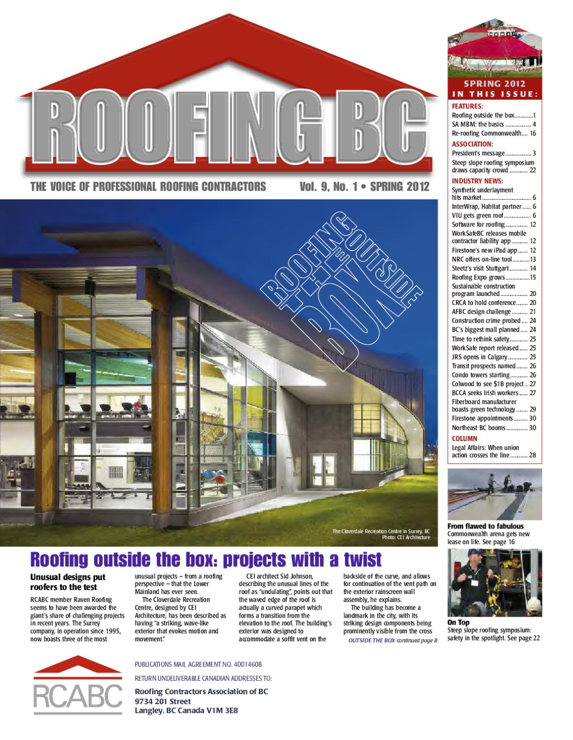 Roofing BC, Spring 2012 by RCABC - Issuu