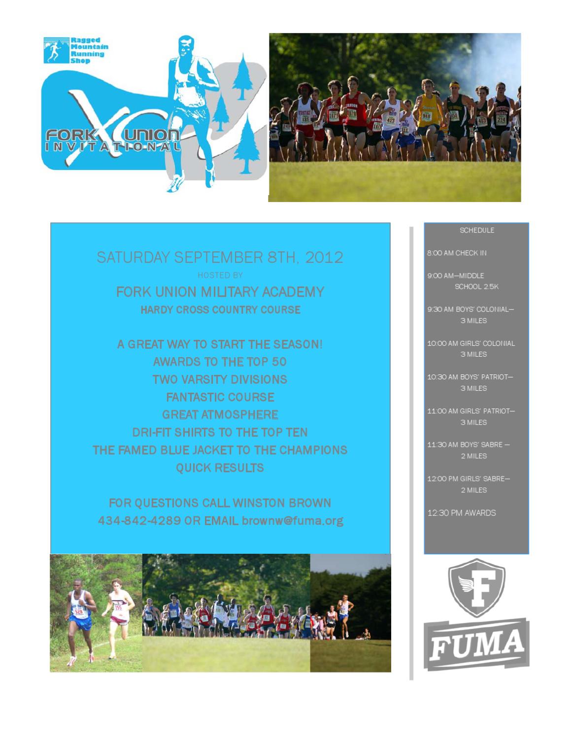FUMA Cross Country Invitational 2012 Brochure by Fork Union Military ...