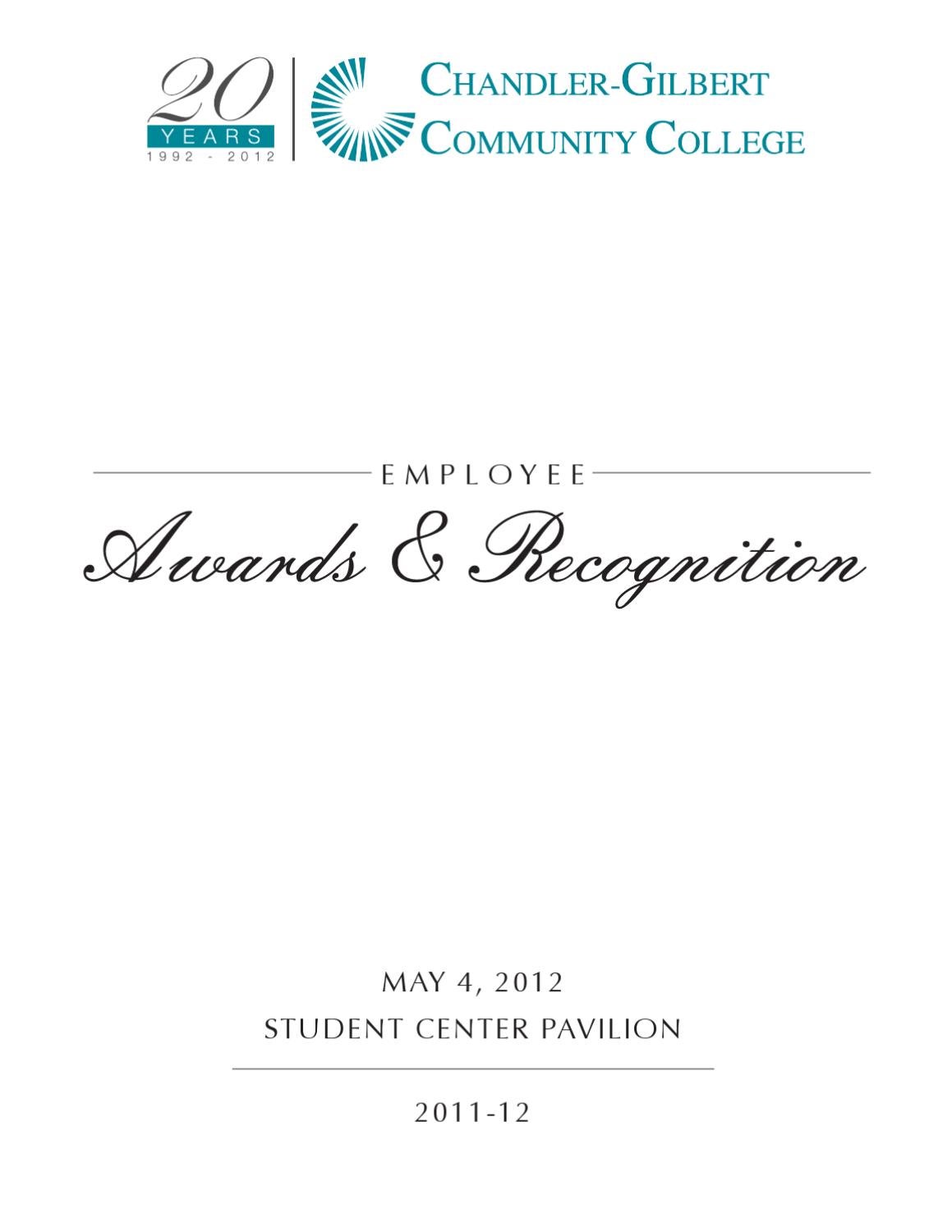 2012 Chandler-Gilbert Community College Employee Awards & Recognition ...