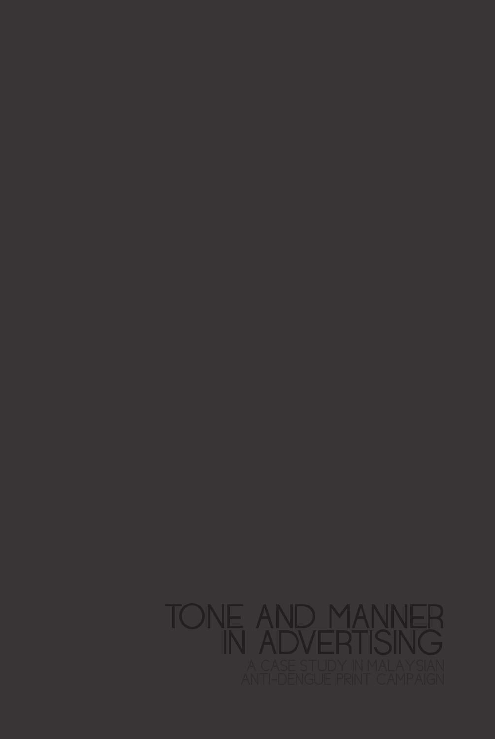 Tone & Manner in Advertising by fuad misbah - Issuu