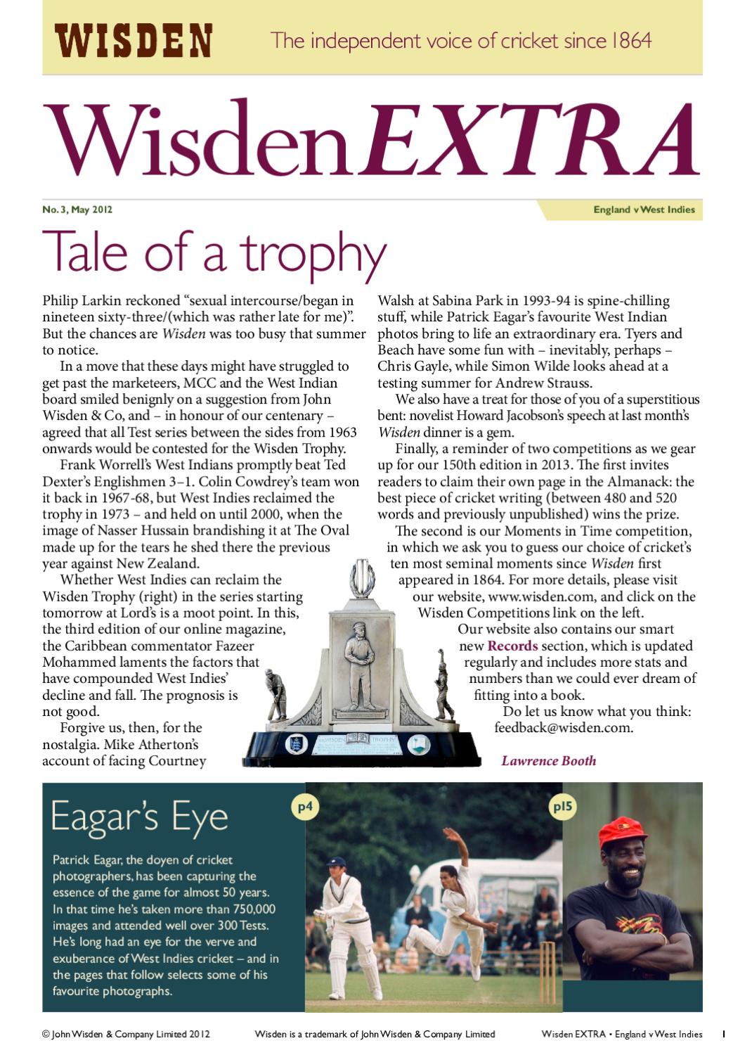 Wisden EXTRA 3 by Bloomsbury Publishing - Issuu