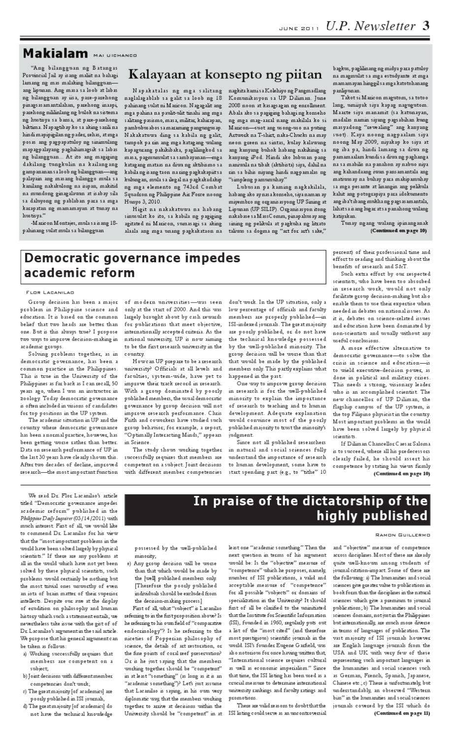 UP Newsletter June 2011 by University of the Philippines - Issuu