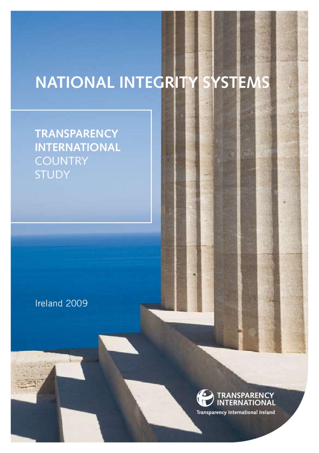 National Integrity System Ireland 2009 by Transparency International ...