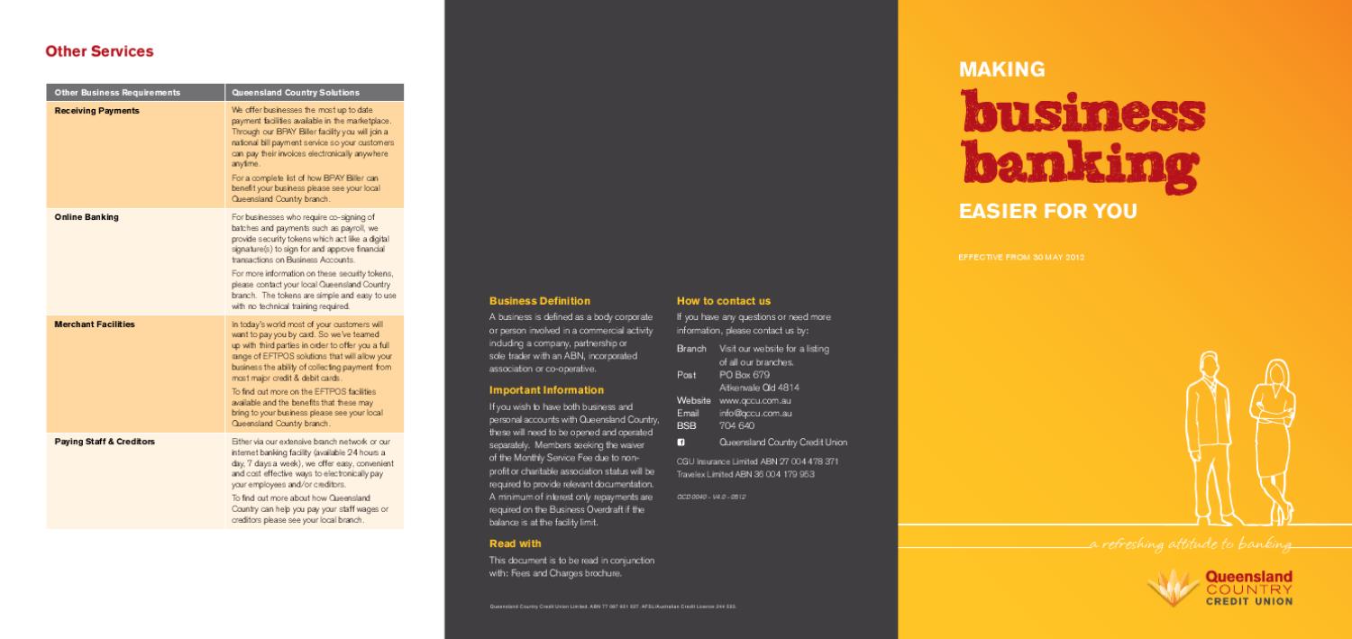 Business banking brochure by Queensland Country - Issuu