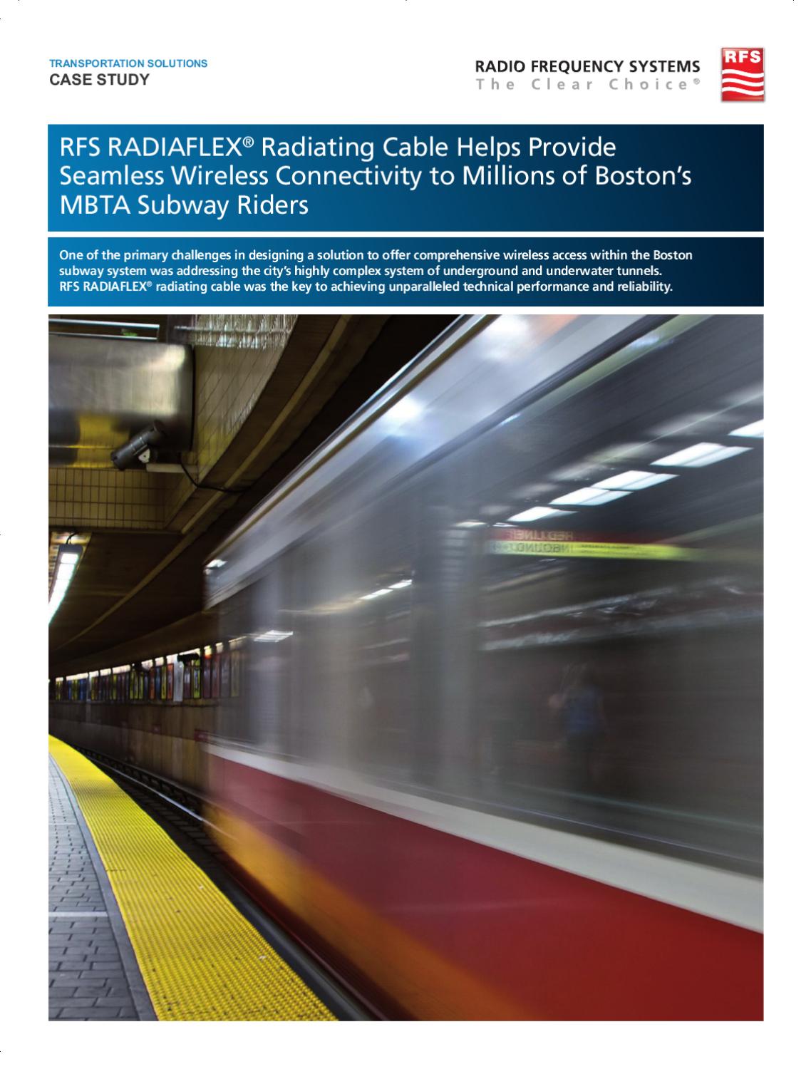 RFS RADIAFLEX Radiating Cable Helps Provide Wireless Connectivity to ...