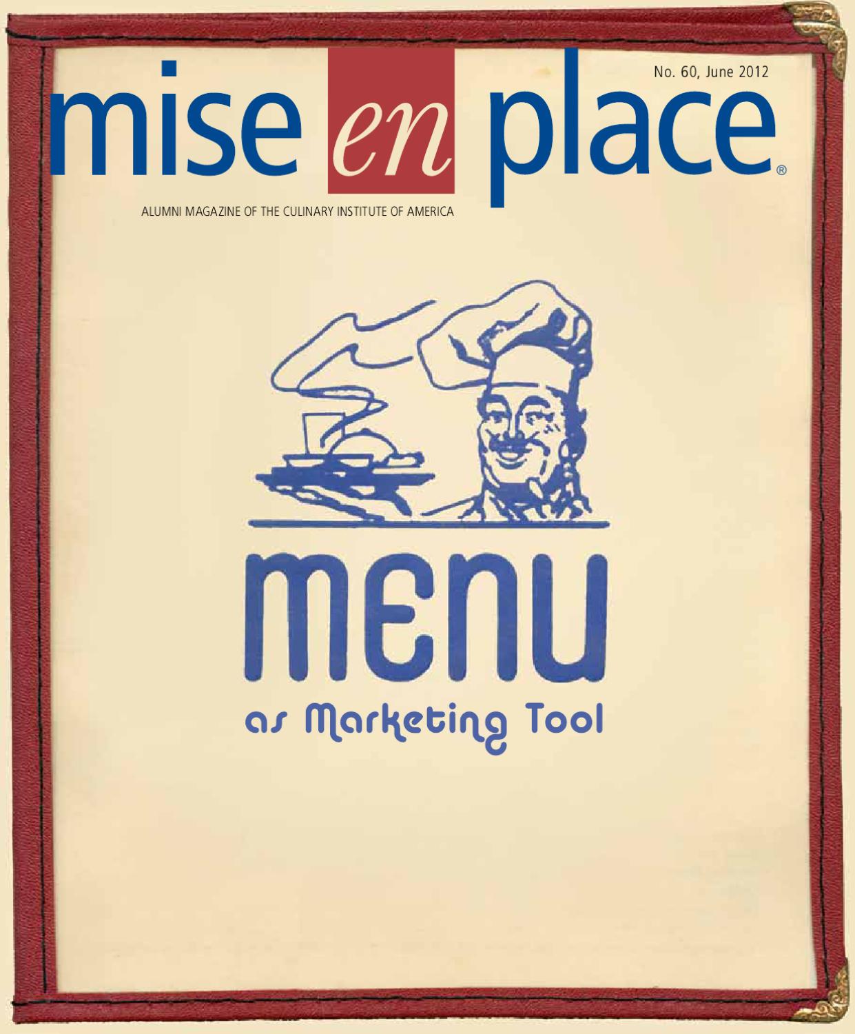 Mise En Place Issue 60 Menu as Marketing Tool by The Culinary Institute ...