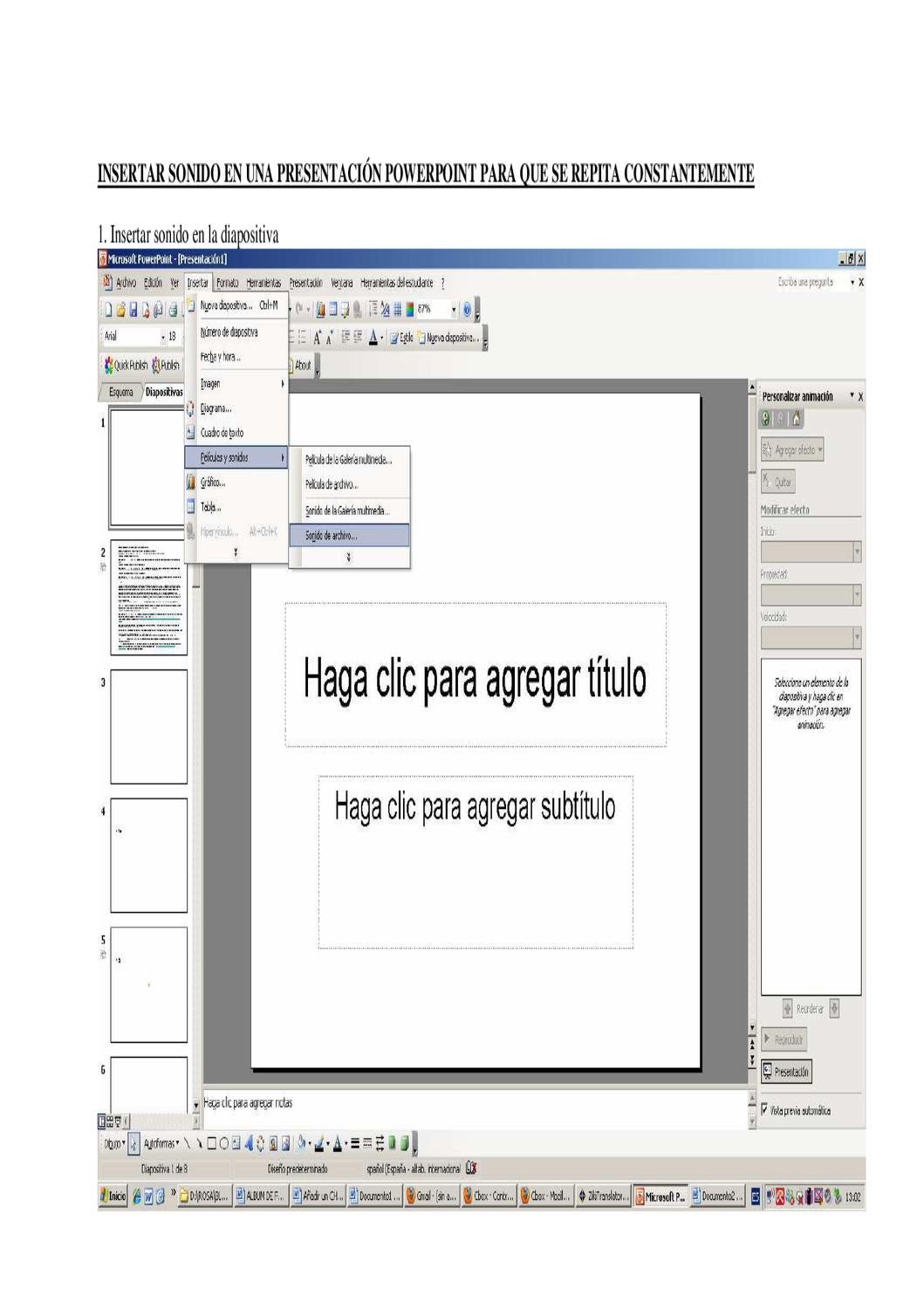 Insertar sonido constante en una presentación PowerPoint by rosa garza ...