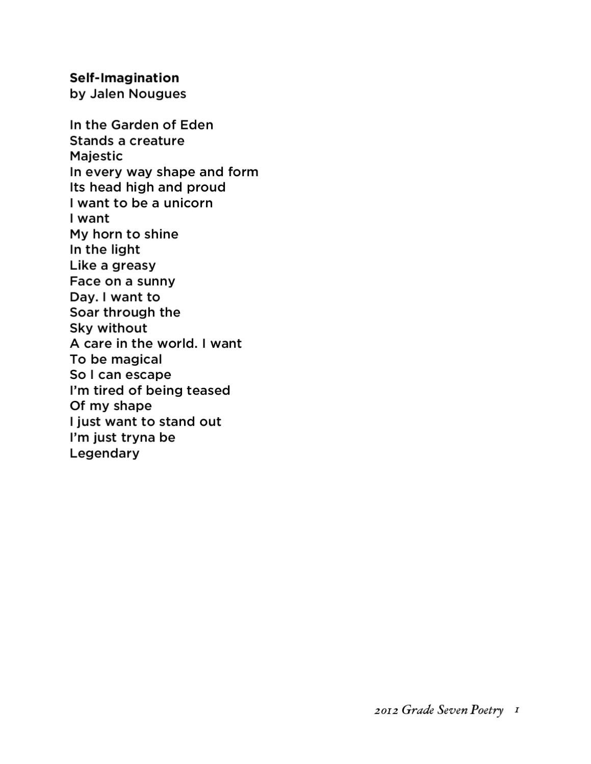 2012 Grade Seven Poetry by Harlem Academy - Issuu