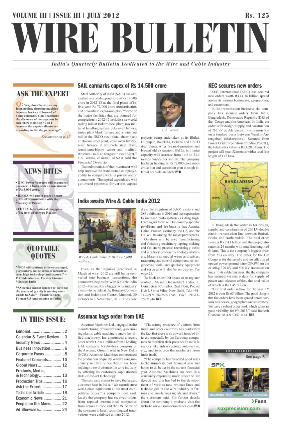 Wire Bulletin - July 2012 by Wire Journal International, Inc. - Issuu