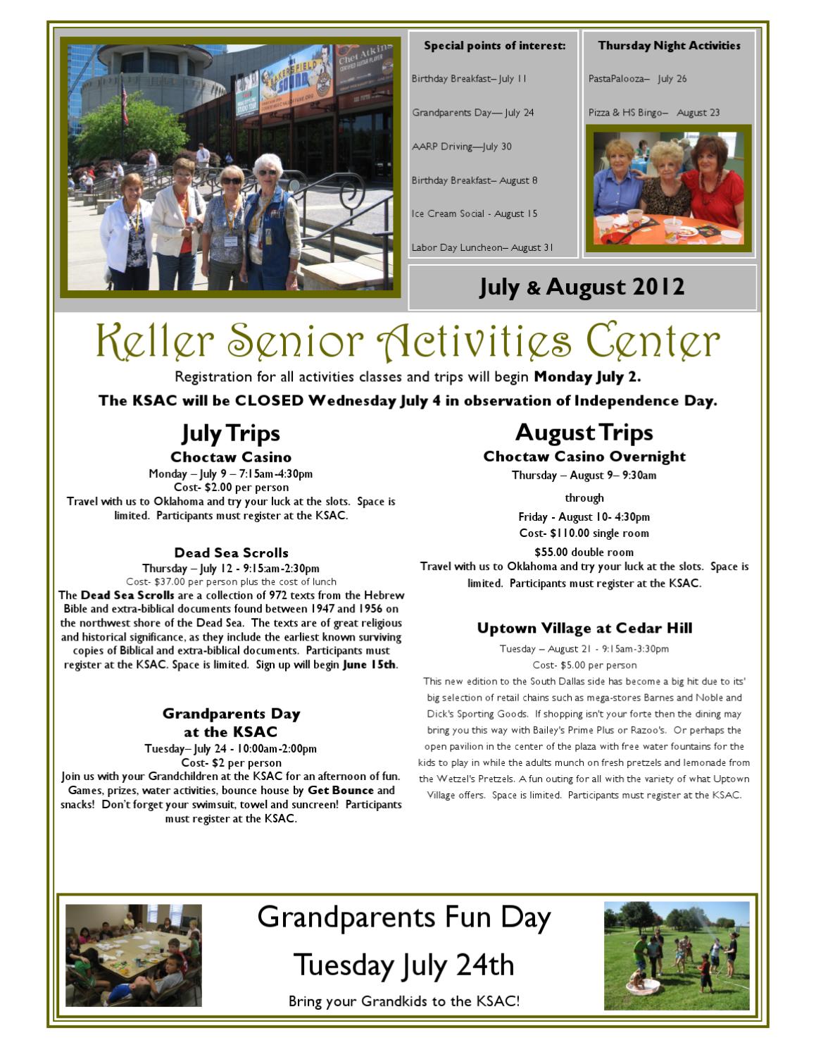 Keller Senior Activities Center July/August Newsletter by Keller Parks ...