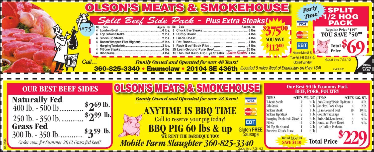 Coupons - Olson's Meats and Smokehouse by Sound Publishing - Issuu