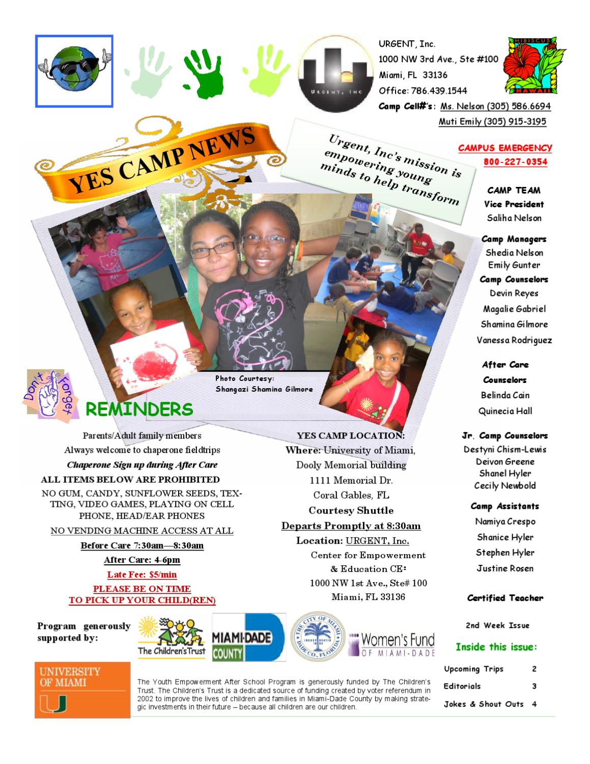 YES Camp News by URGENT, Inc - Issuu