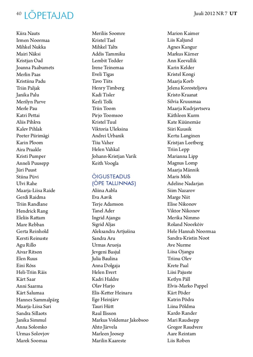 UT juuli 2012, nr 7 by Universitas Tartuensis - Issuu