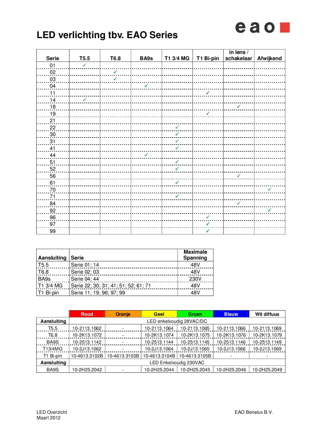 EAO Benelux - LED voorraad by EAO AG - Issuu