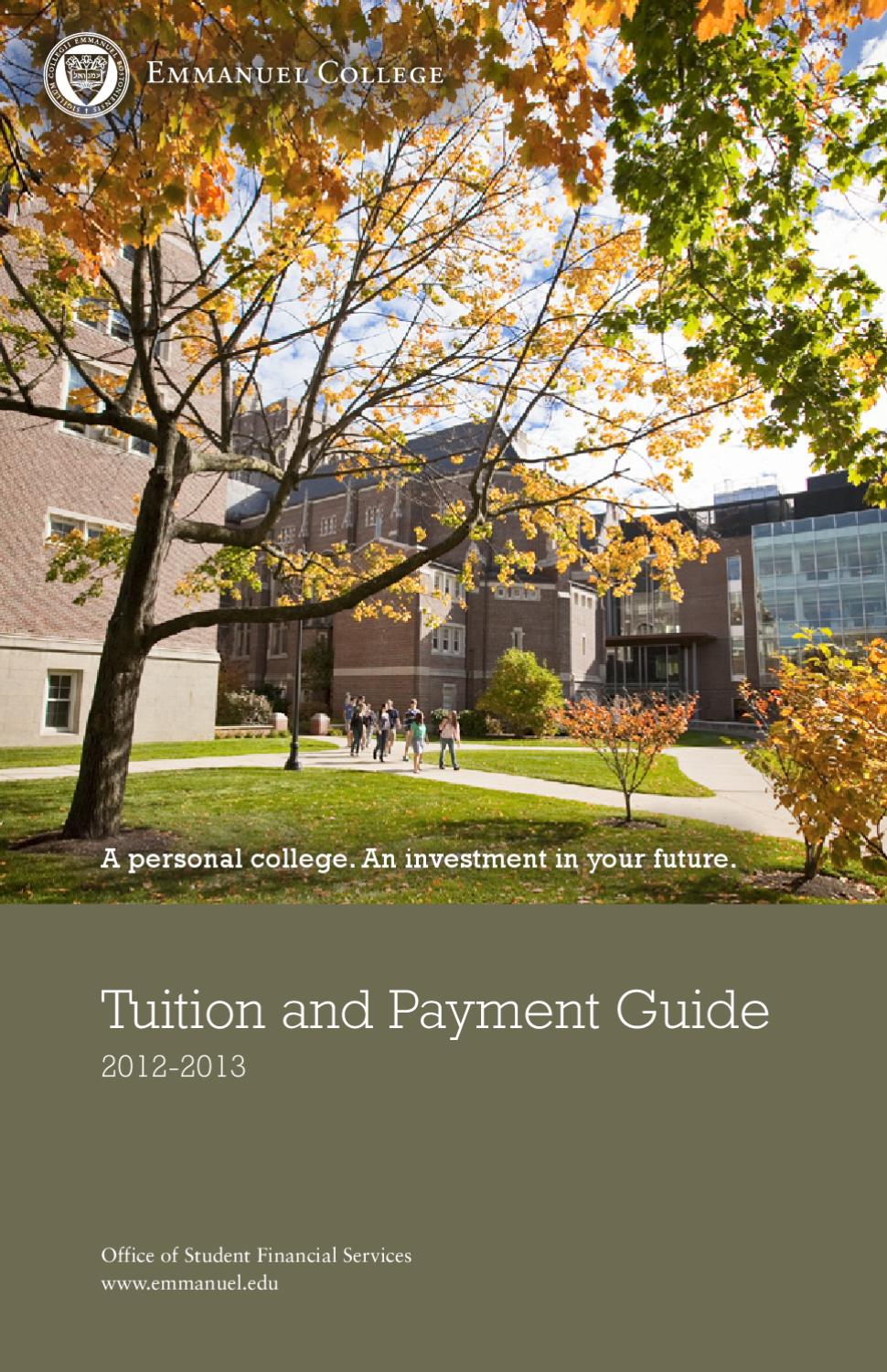 2012-13 Tuition & Payment Guide by Emmanuel College - Issuu