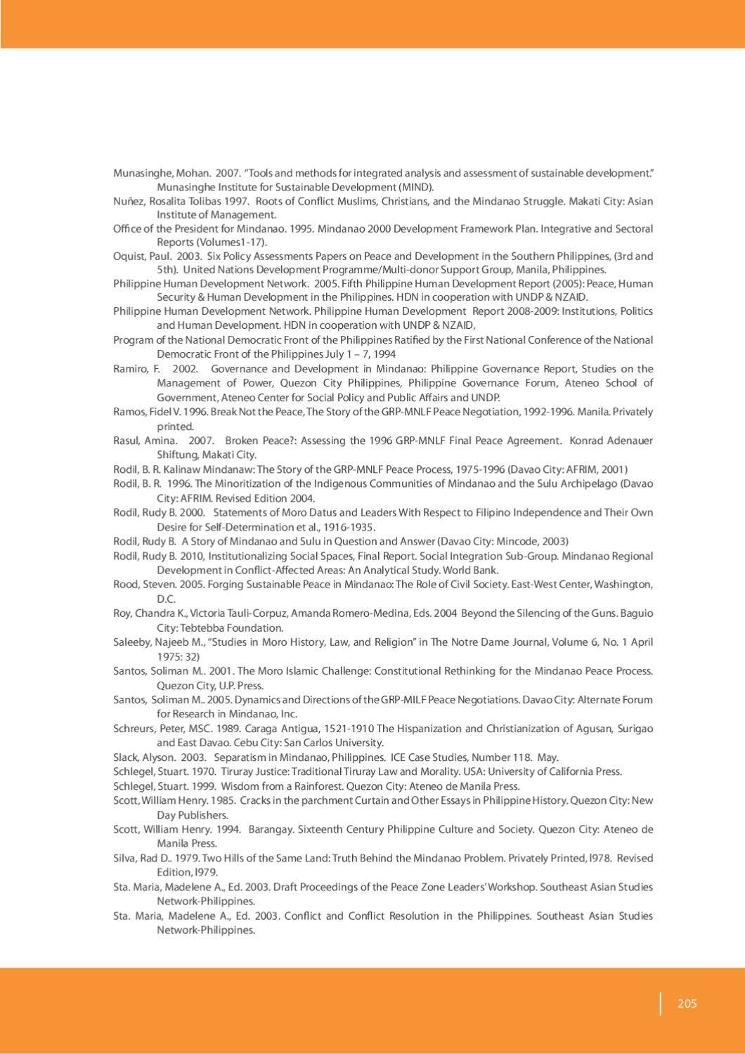 Mindanao 2020 Peace and Development Framework Plan (2011-2030) by ...