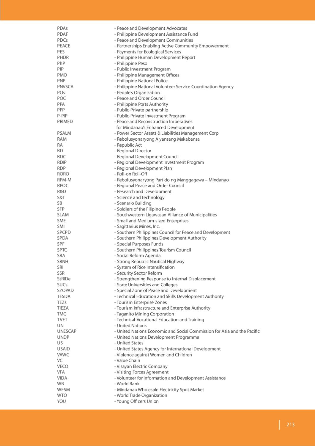 Mindanao 2020 Peace and Development Framework Plan (2011-2030) by ...