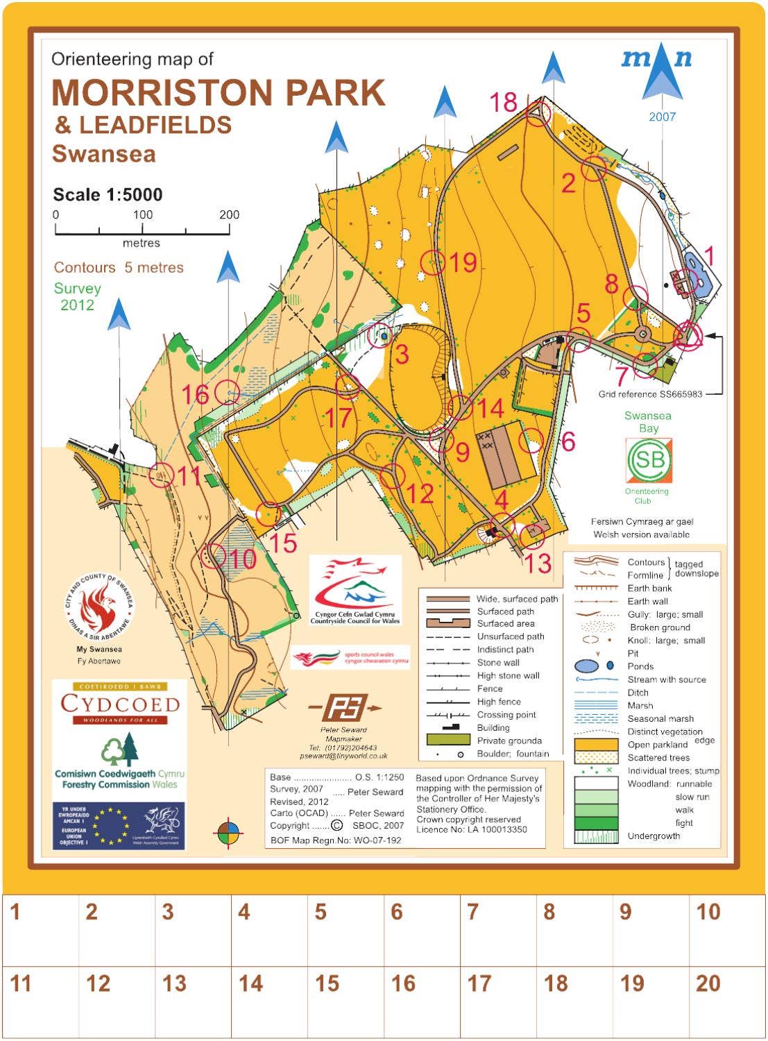 Map of Morriston Park orienteering course by City and County of Swansea ...