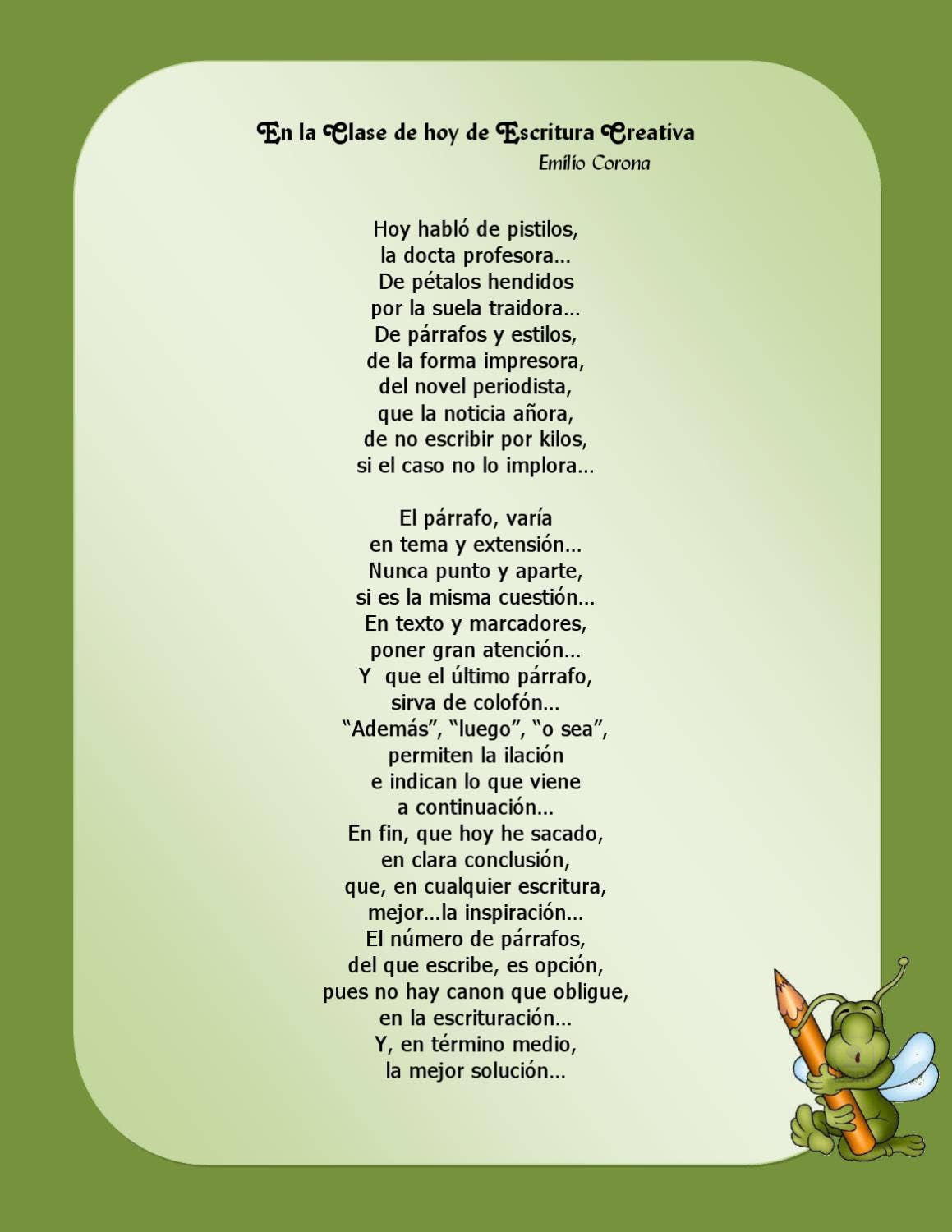 Poema para la clase de escritura creativa by Carmen Lydia Pérez - Issuu