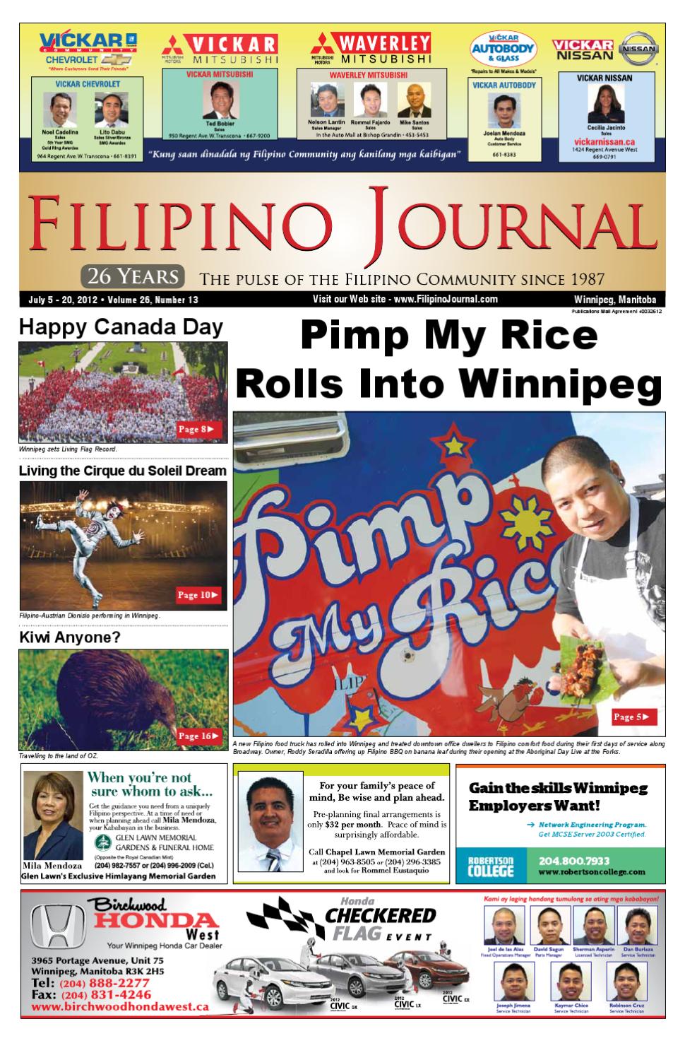 Filipino Journal Winnipeg Volume 26 Number 13 by Filipino Journal - Issuu