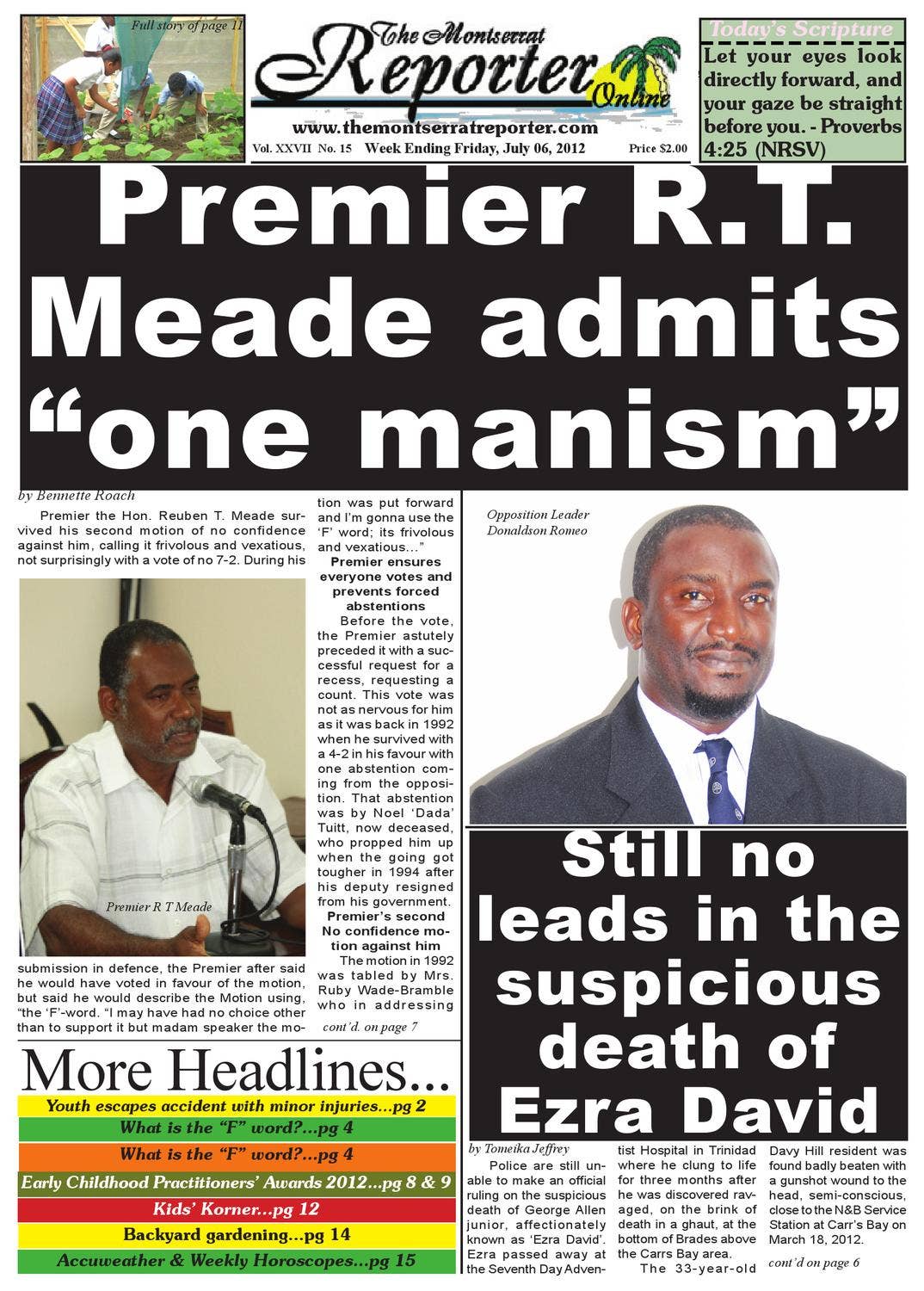 The Montserrat Reporter July 6 2012 by The Montserrat Reporter - Issuu