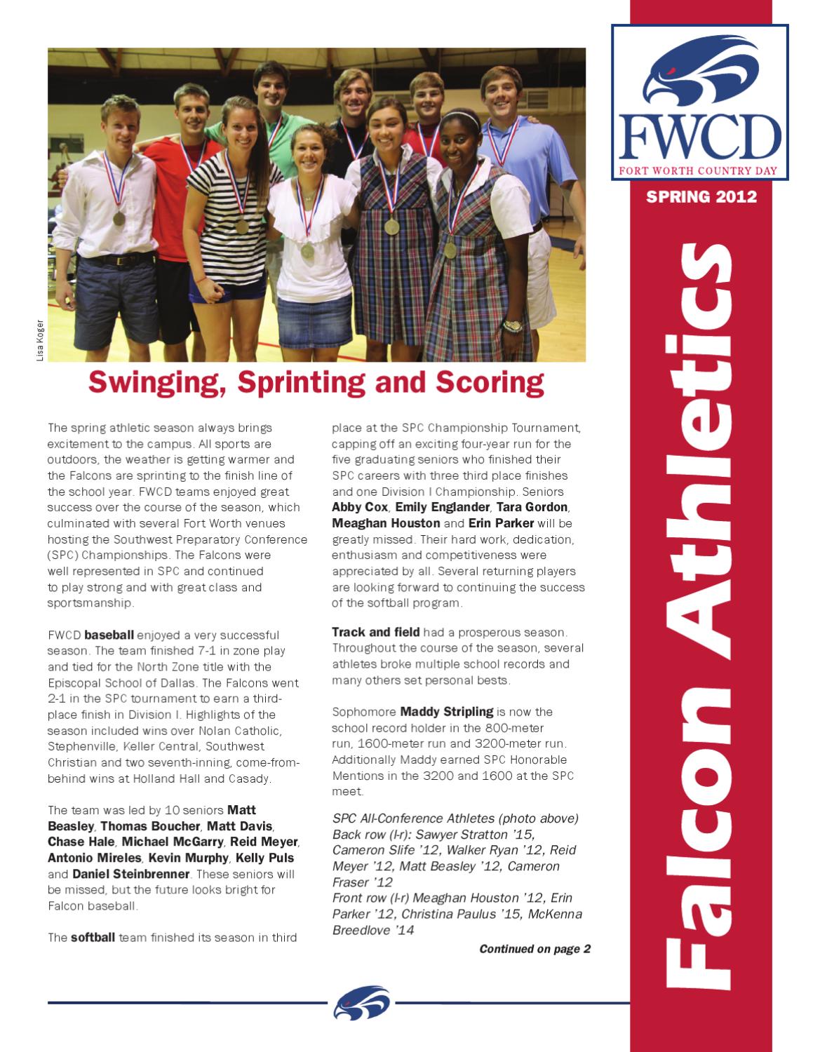 FWCD Athletic Newsletter - Spring 2012 by Fort Worth Country Day - Issuu