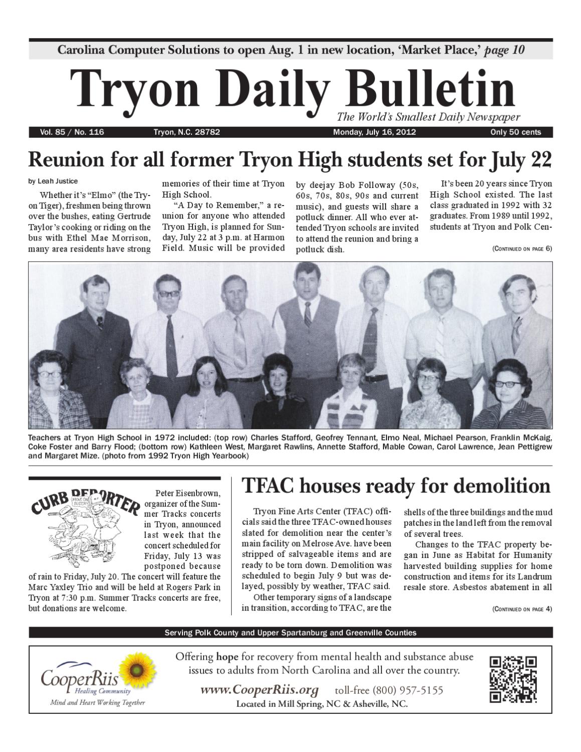 07-16-12 Daily Bulletin by Tryon Daily Bulletin - Issuu