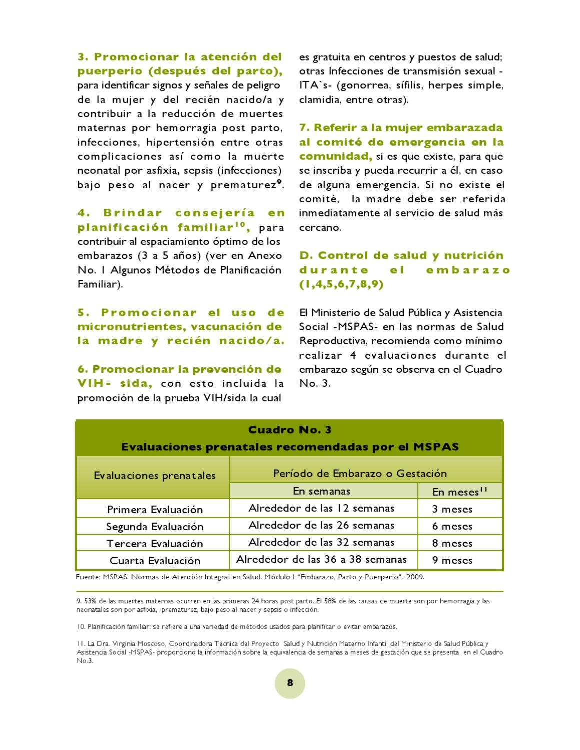 Salud y Nutricion de la Mujer Embarazada, Madre Lactante y Recién ...