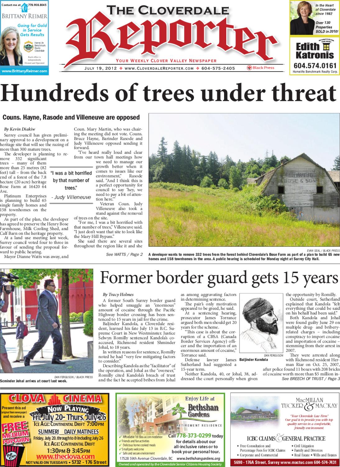 Cloverdale Reporter, July 19, 2012 by Black Press Media Group - Issuu