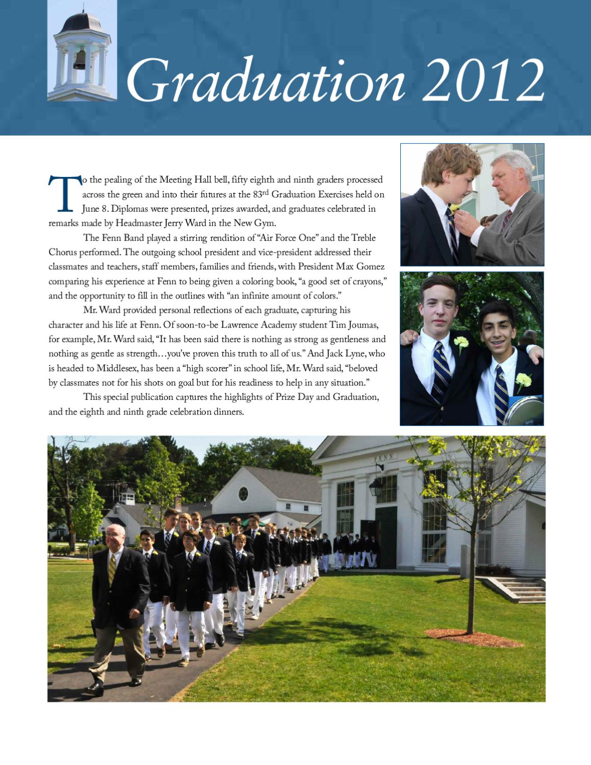 FENN: Graduation 2012 by The Fenn School - Issuu