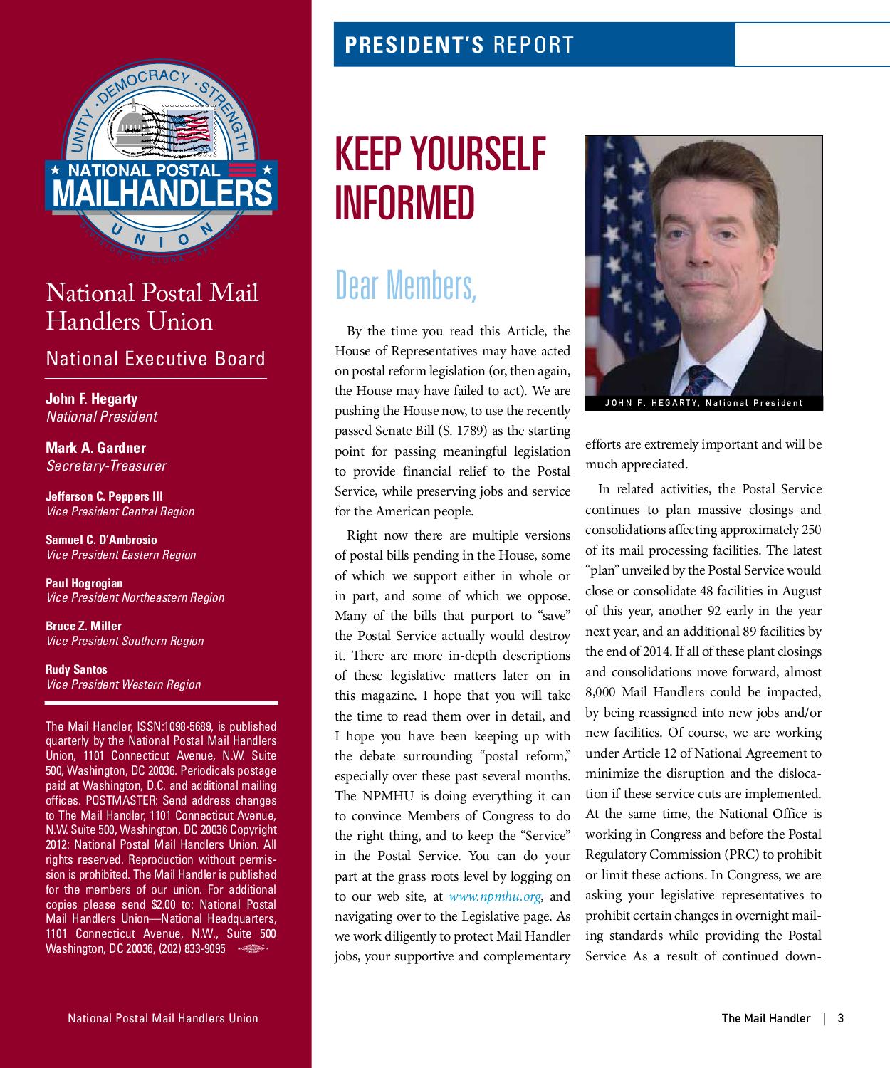 The Mail Handler Spring 2012 by National Postal Mail Handlers Union - Issuu
