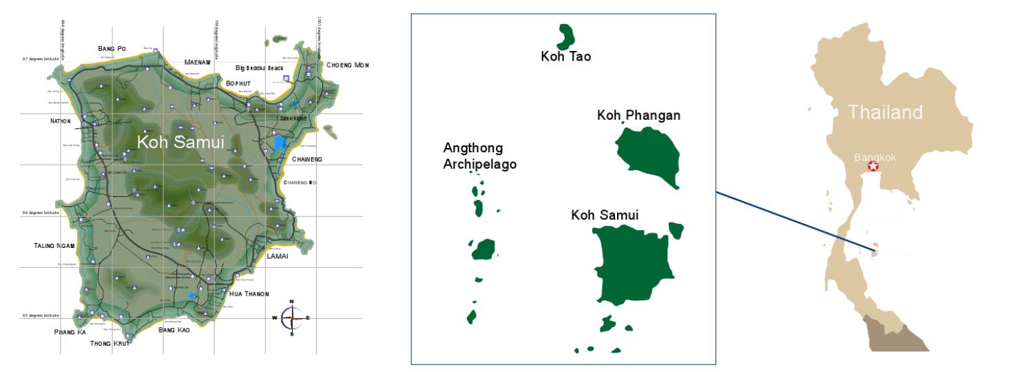 Combined area map for Koh Samui, Thailand by Kim Carter - Issuu