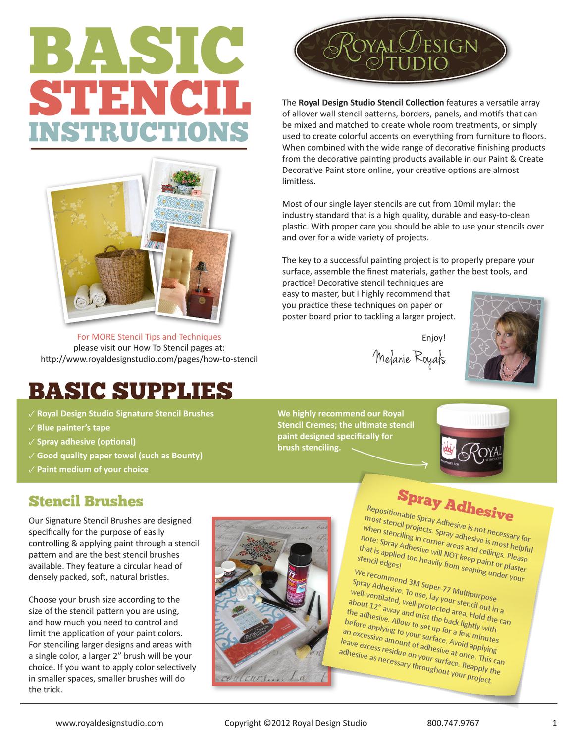 Royal Design Studio Basic Stencil Instructions by Royal Design Studio ...