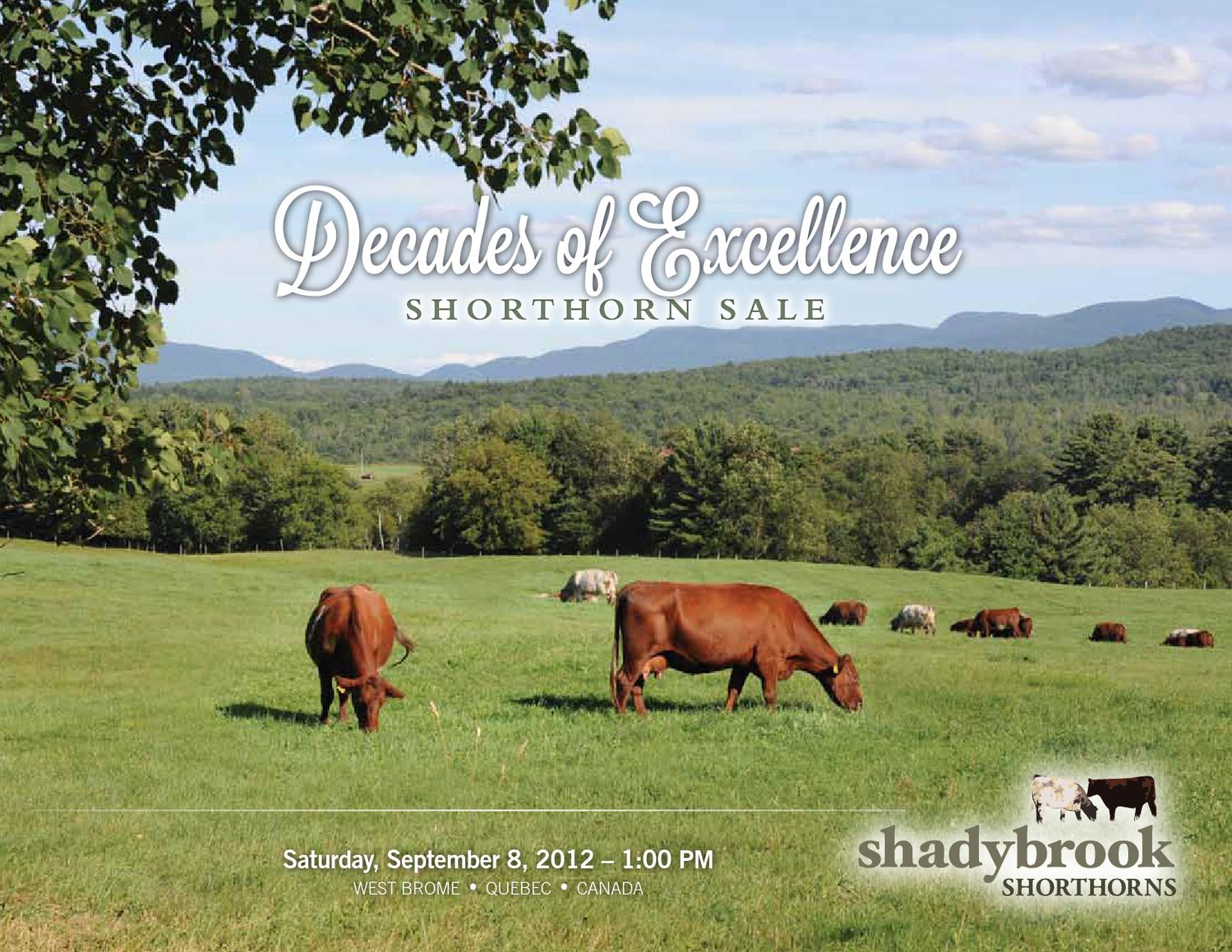 Shadybrook Farms 2012 "Decades of Excellence" Sale by Catalogs by Top ...