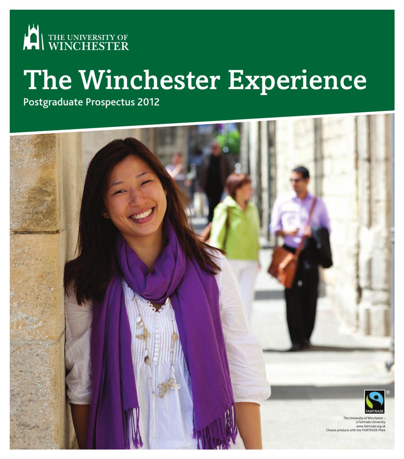 Postgraduate Prospectus 2012 by University of Winchester - Issuu